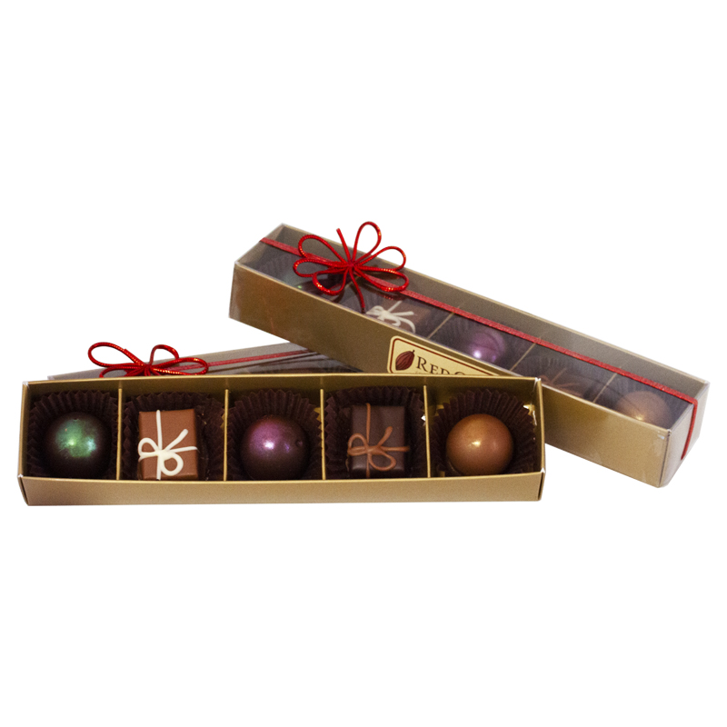 Christmas Truffle Box – 5 piece - Red Cacao